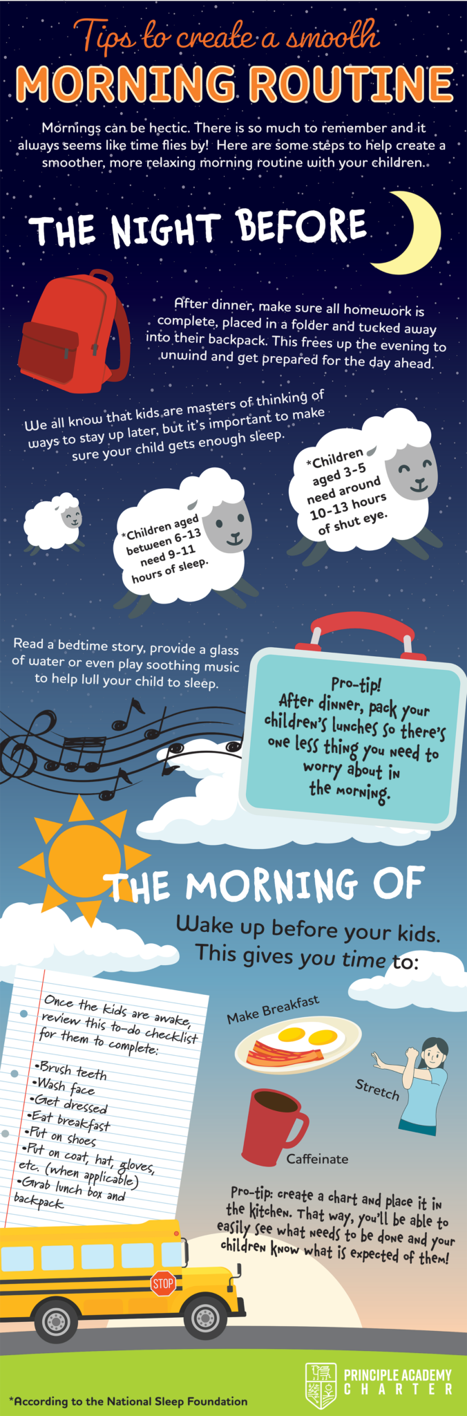 Tips for a smooth morning routine – Principle Academy Charter